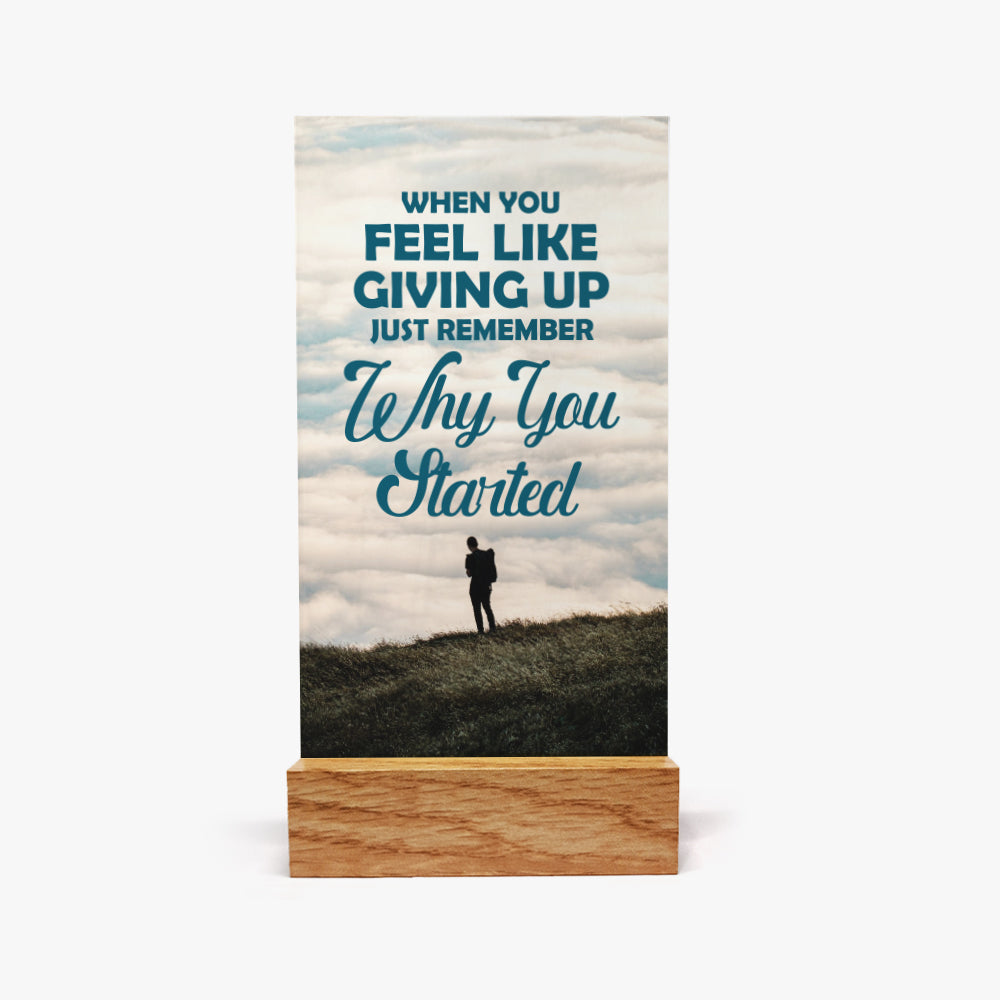 Positivity Glass Stand Display: Why You Started – Motivational Gifts