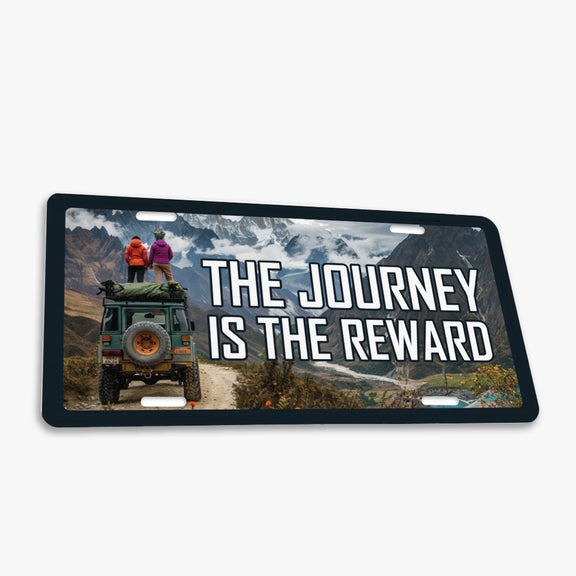 Travel License Plate: The Journey is the Reward – Motivational Gifts