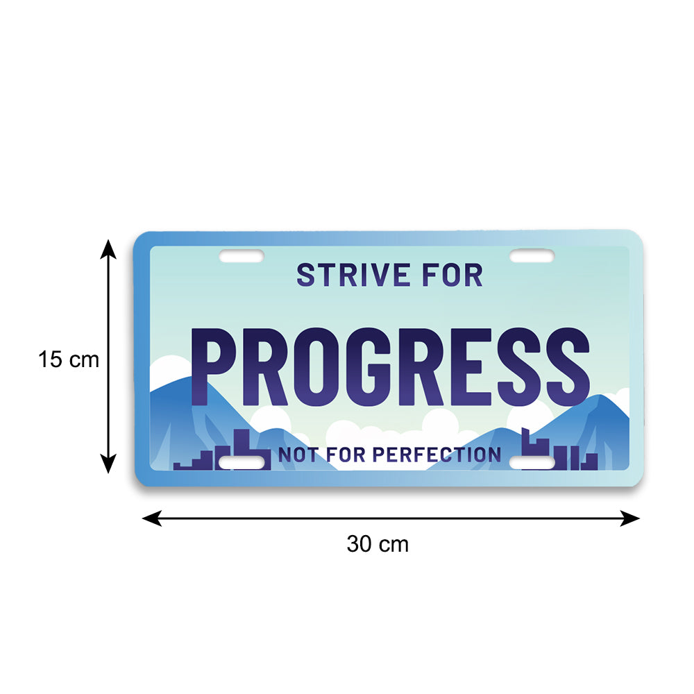 Inspirational License Plate: Progress – Motivational Gifts